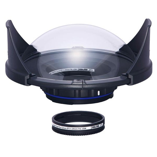 Sea&Sea Fisheye Dome Port and Zoom Gear Set for Canon EF 11-24mm F4L U ...